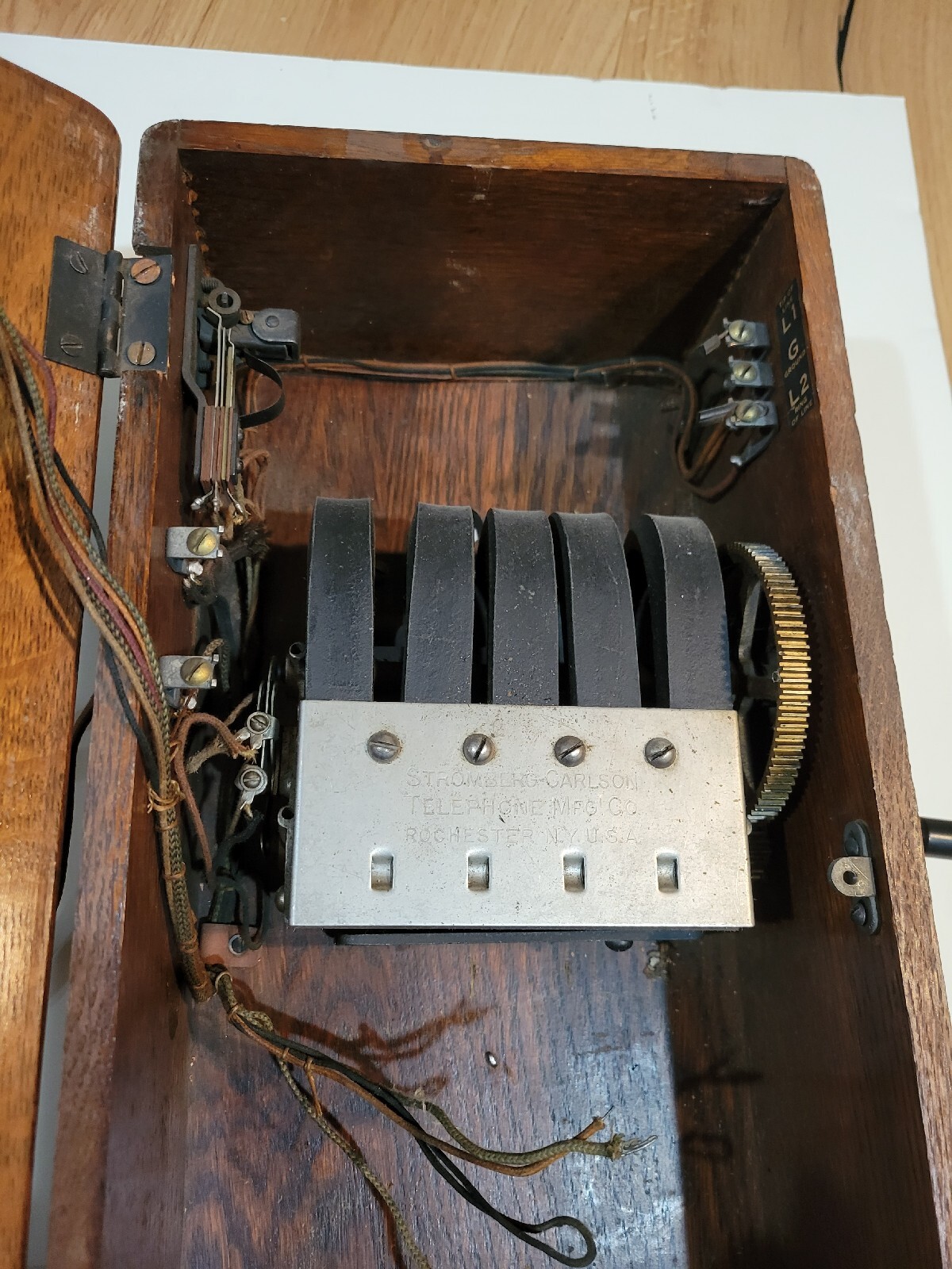 ANTIQUE STROMBERG-CARLSON OAK WOOD WALL HAND CRANK TELEPHONE | eBay