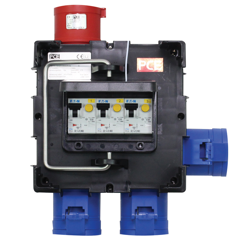 3 Phase 32a Ceeform Bs4343 Commando Mains Power Distribution Splitter ...