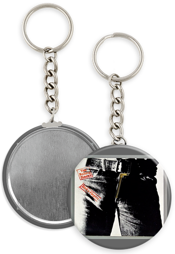 ROLLING STONES STICKY FINGERS KEY CHAIN - 2 1/4" ROUND BUTTON KEY CHAIN ...