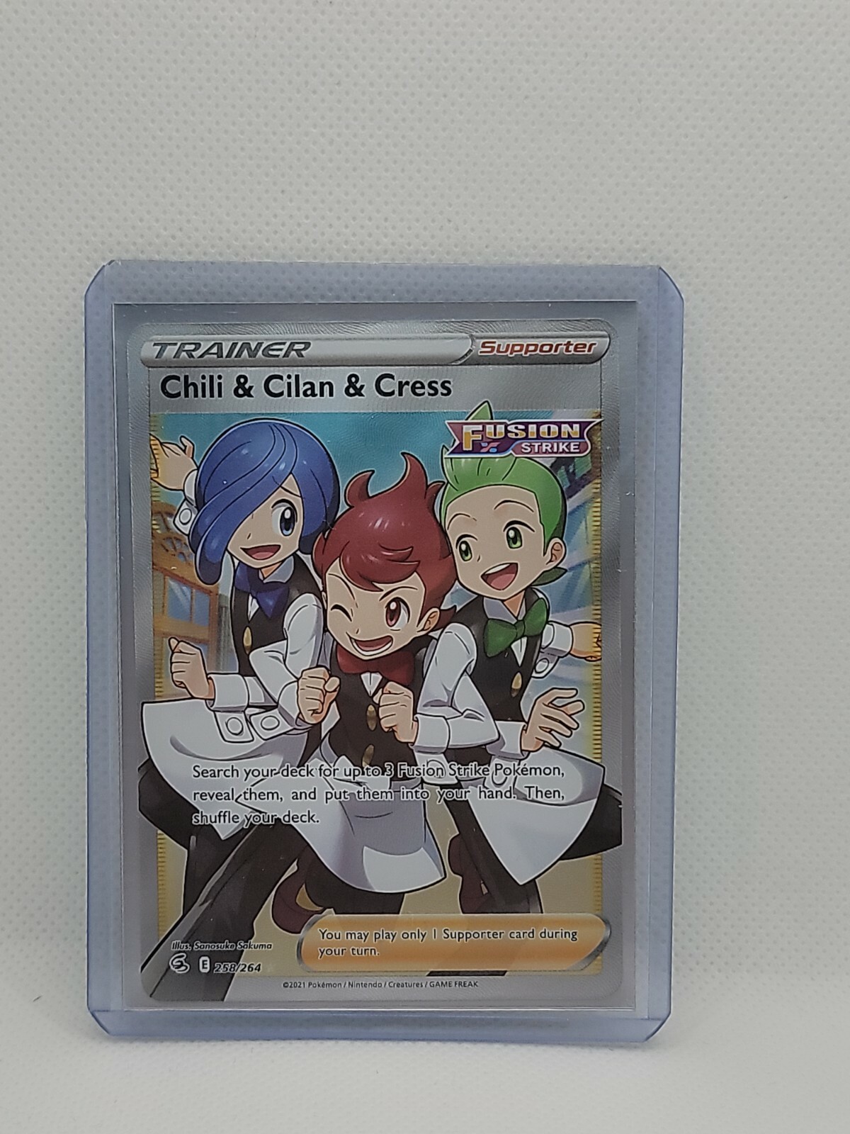 Pokemon CHILI & CILAN & CRESS 258/264 Fusion Strike - RARE FULL ART ...