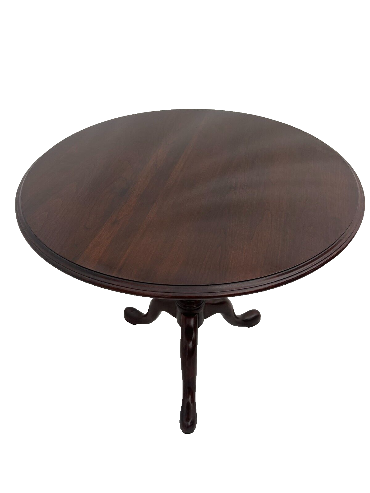 Vintage Ethan Allen Round Tea Table Spinning pedestal Mahogany Entry ...