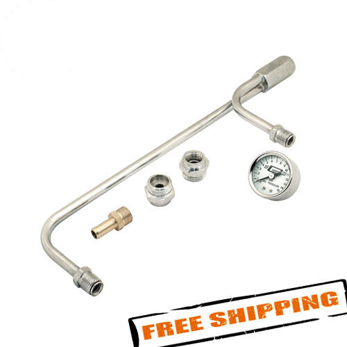 Mr. Gasket 1559 Fuel Line Kit with Gauge & Fittings - Chrome | eBay
