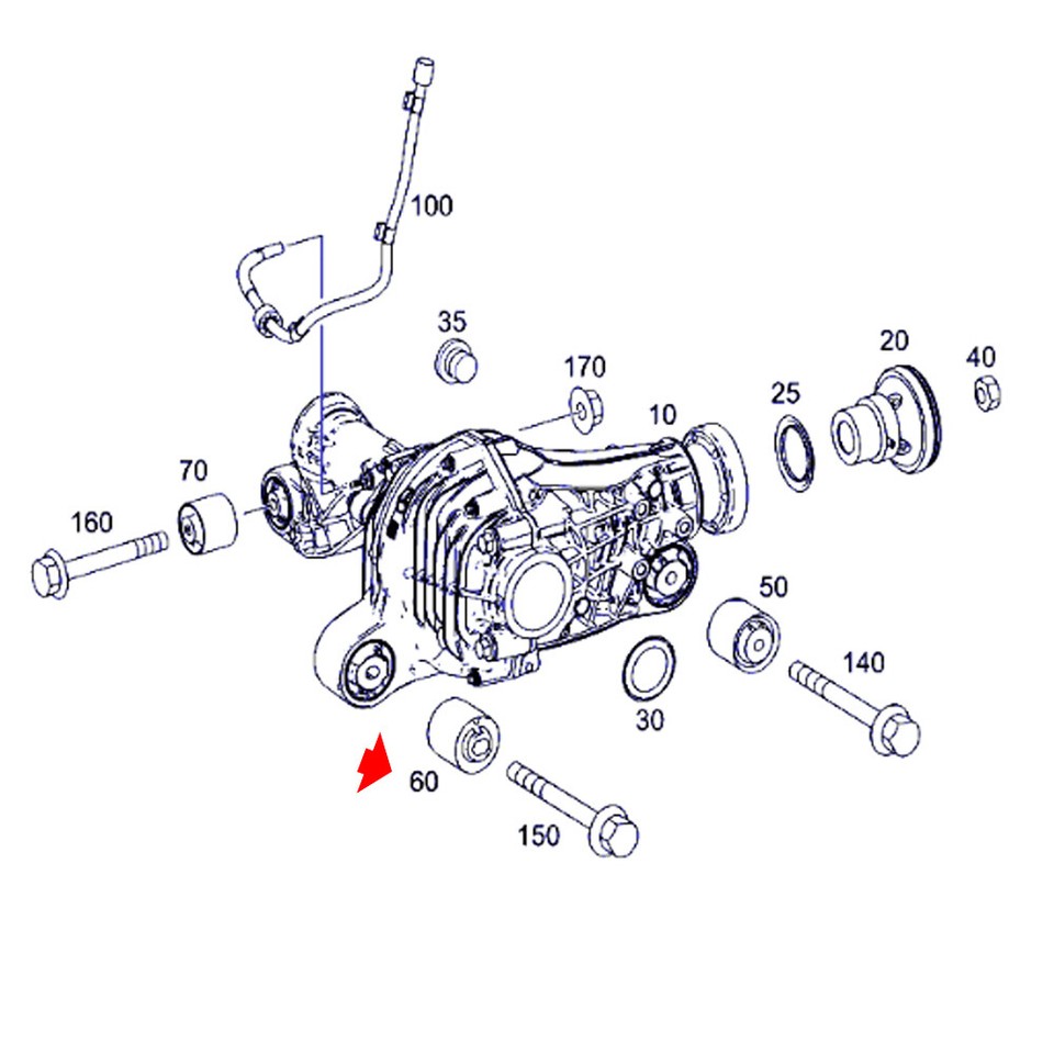 1Pcs uspension Differential Insulator Front For Benz C292 W166 X166 ...