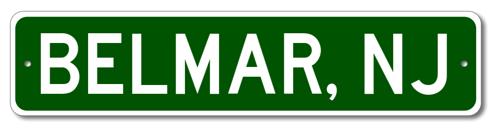 Belmar, New Jersey Metal Wall Decor City Limit Sign - Aluminum | eBay