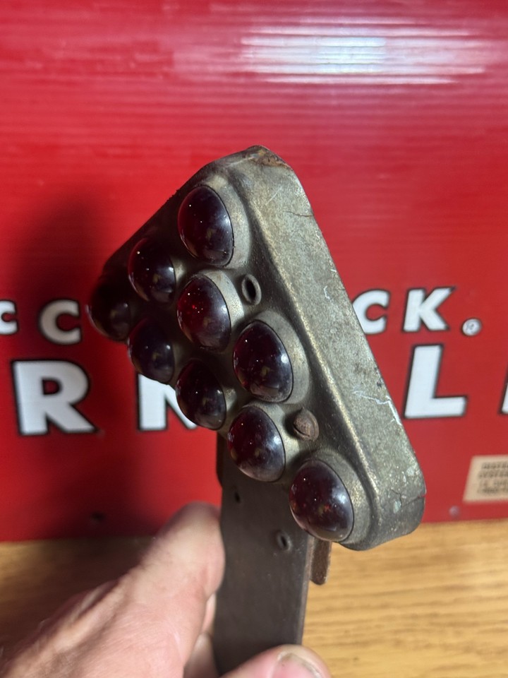 Vintage Red Glass Marble Reflector Auto License Plate Topper IDEAL No ...