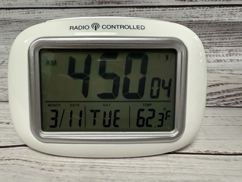 Cordless Atomic Digital Alarm Clock with Blue Backlit LCD Display | eBay