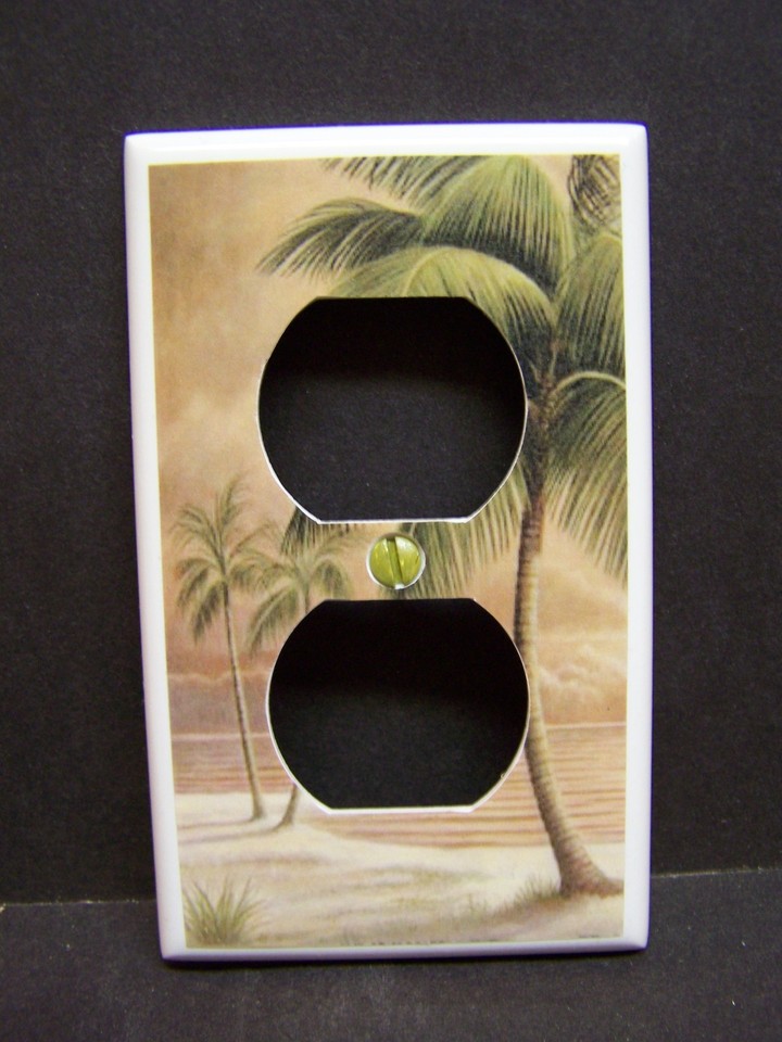 TROPICAL PARIDSE BEACH PALM TREE # 8 LIGHT SWITCH COVER PLATE OR OUTLET ...