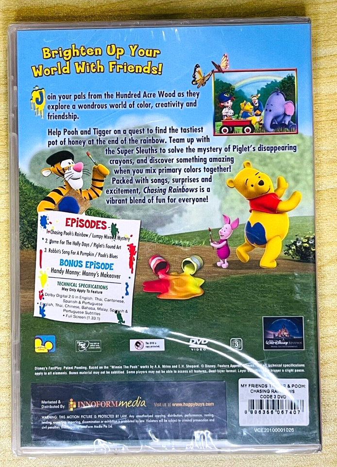 DVD DISNEYS MY FRIENDS TIGGER AND POOH CHASING RAINBOW RARE BRAND NEW ...