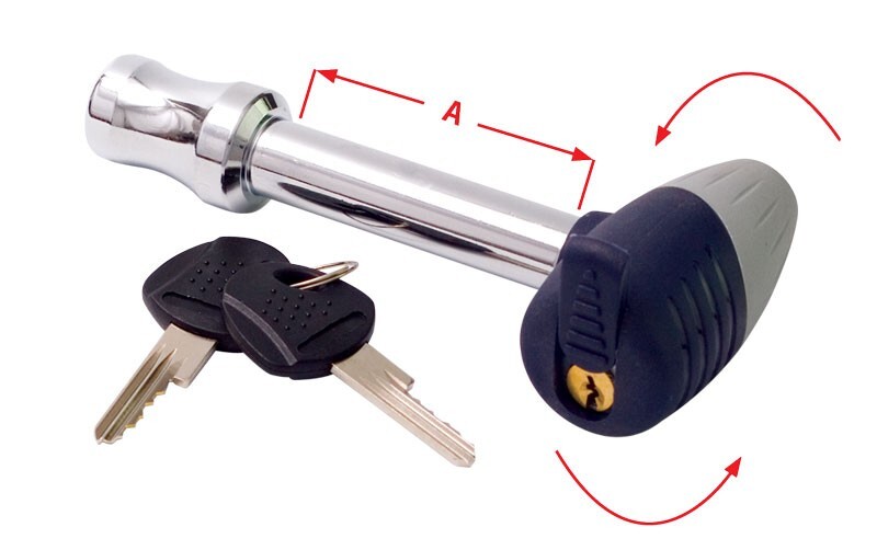 1/2 in. Rotating Locking Coupler Pin with 2 Keys Trailer Hitch Truck ...
