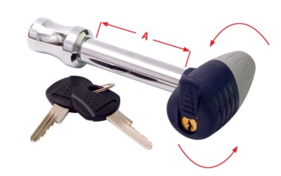 1/2 in. Rotating Locking Coupler Pin with 2 Keys Trailer Hitch Truck ...