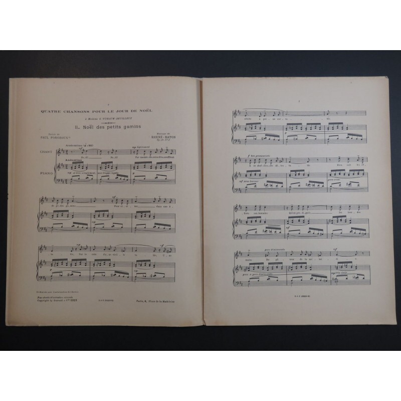 Rhené-baton Four Songs for The Christmas Day Op 26 Singer Piano 1922 | eBay