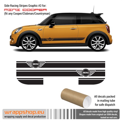 Racing Side Stripes Graphics Decals for Mini Cooper | eBay