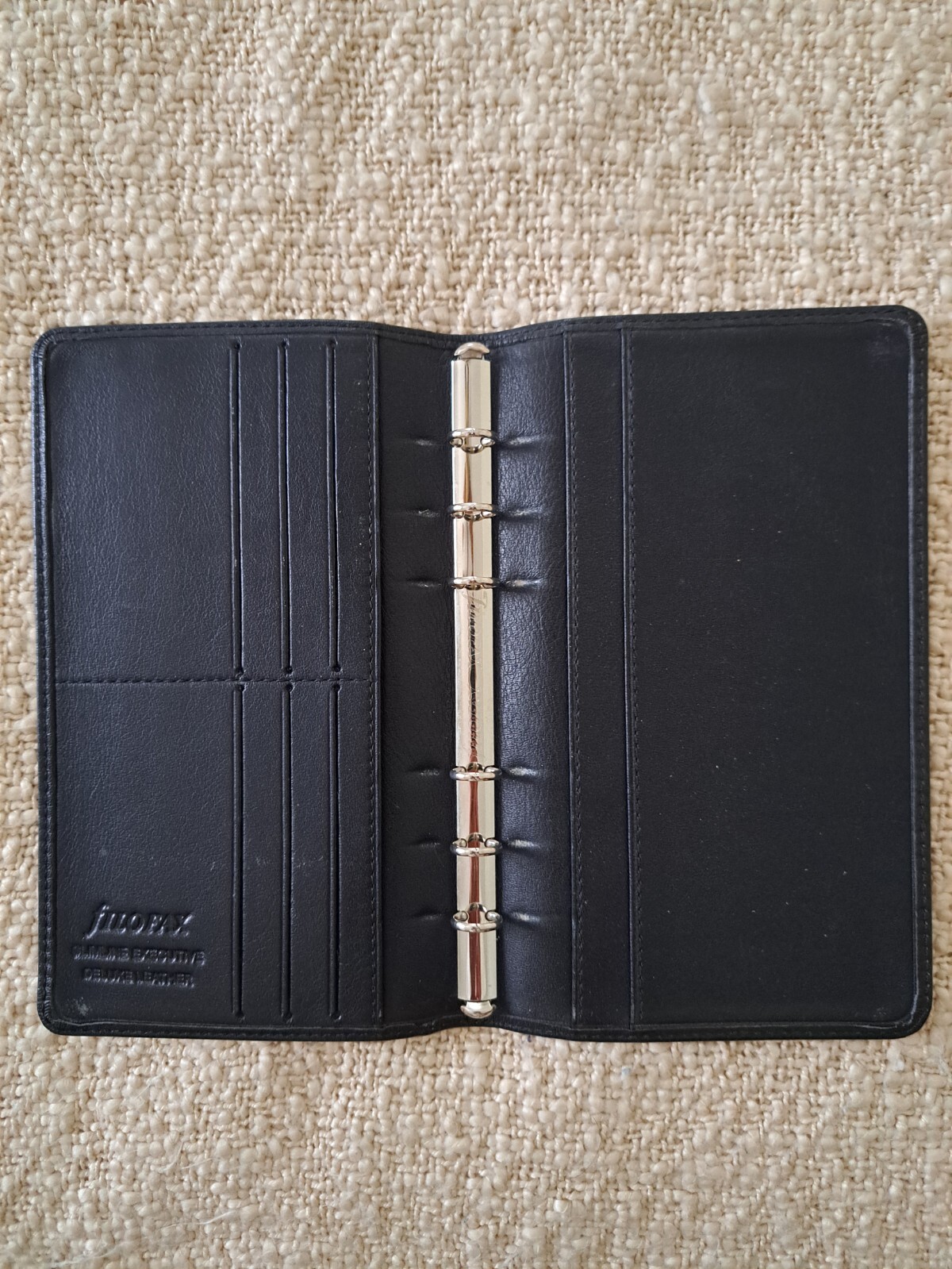 Filofax Slimline Executive Personal Planner. Black Deluxe Leather | eBay