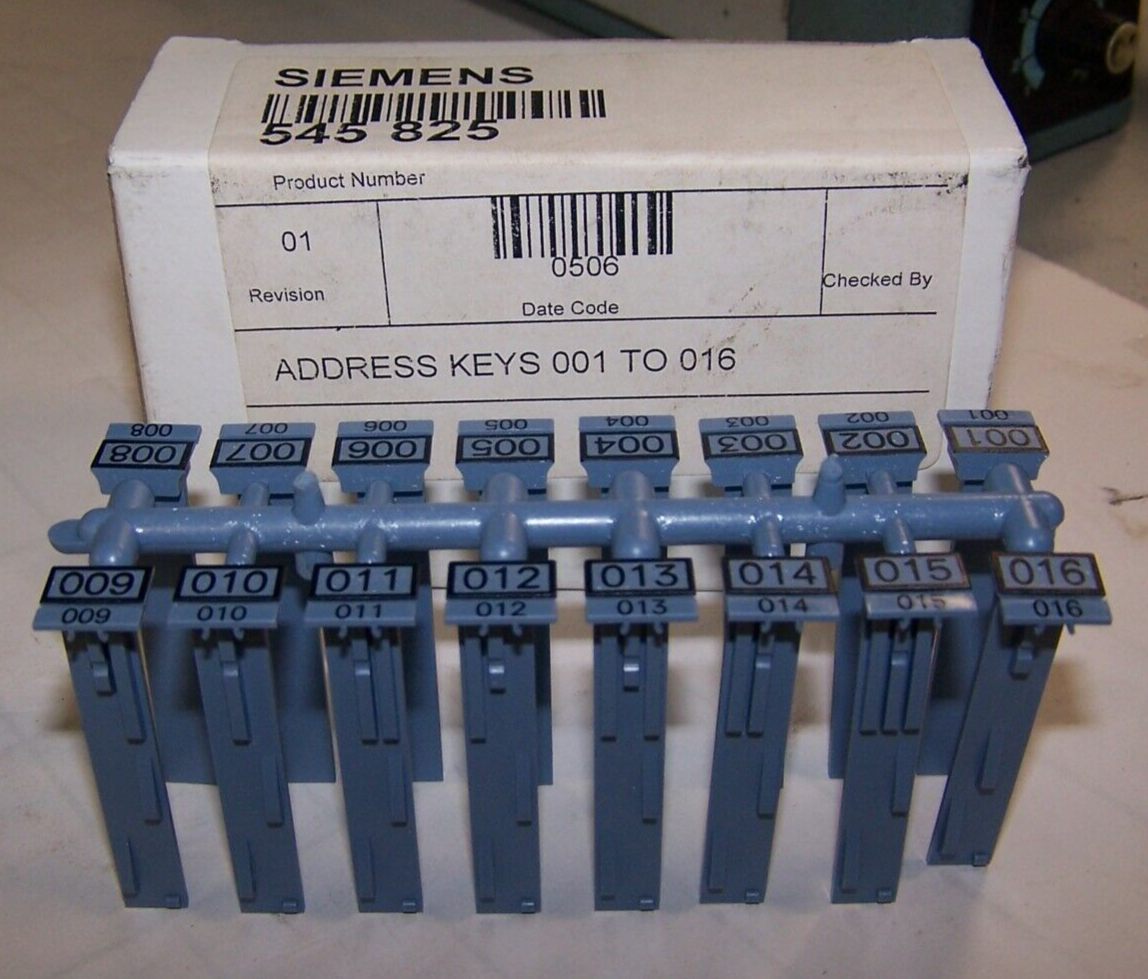 NEW SIEMENS ADDRESS KEYS 001 TO 016 MODEL NO. 545 825 | eBay