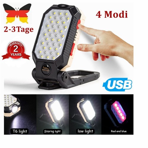LED Akku Fluter 20W Baustrahler Handlampe Arbeitsleuchte Flutlicht COB ...