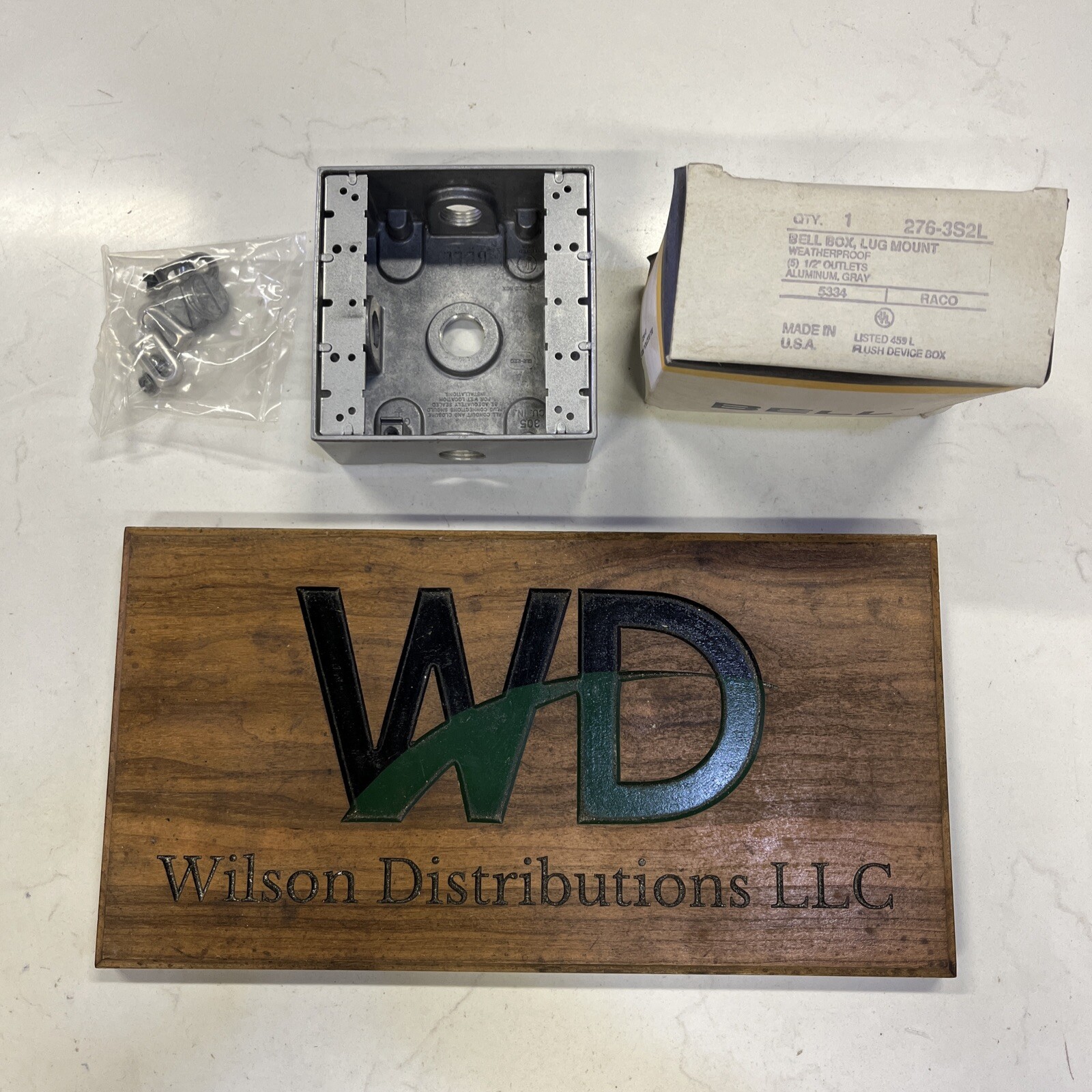 RACO 1/2" BELL BOX LUG MOUNT 276-3S2L Weatherproof Box With (5) 1/2 ...