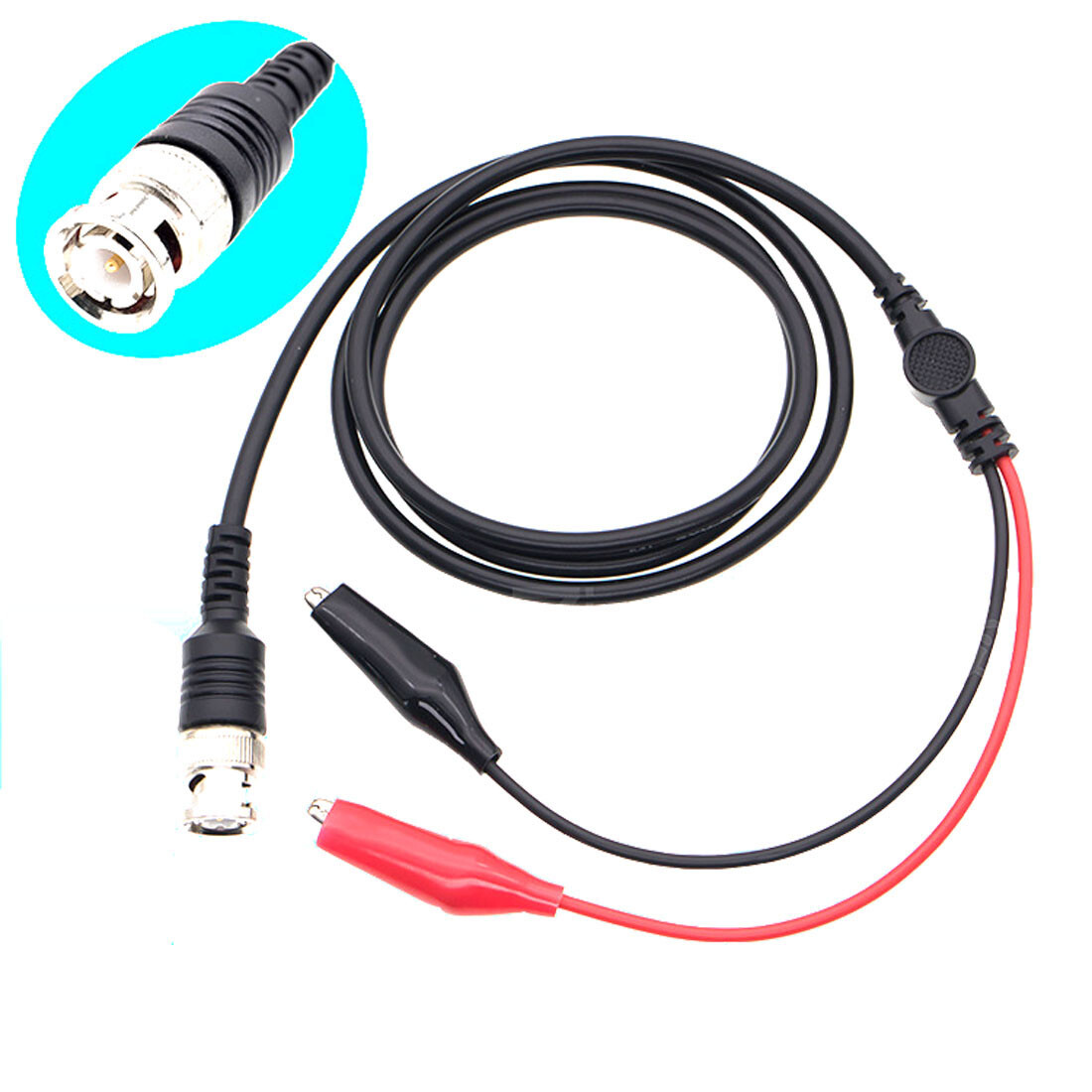 1xNew DIY Oscilloscope Probe BNC Q9 Male Plug to Dual Alligator Clip ...