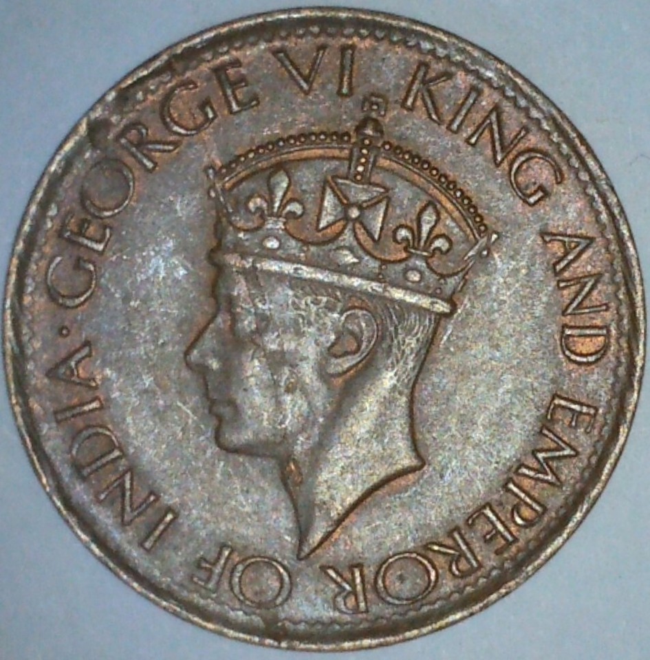 1945 CEYLON One Cent Sri Lanka British Crown Colony Britain George VI ...
