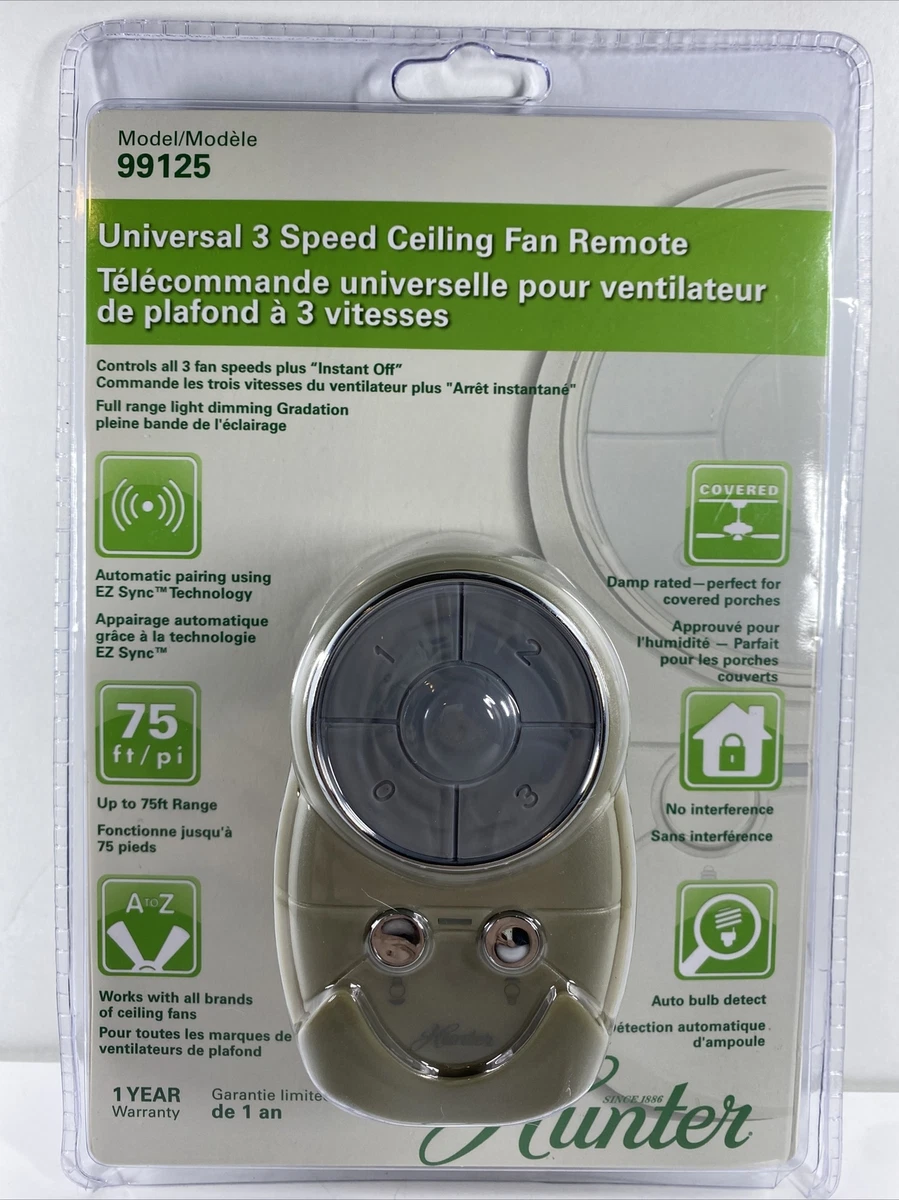 Hunter Bronze Handheld Universal Ceiling Fan Remote Control Manual ...
