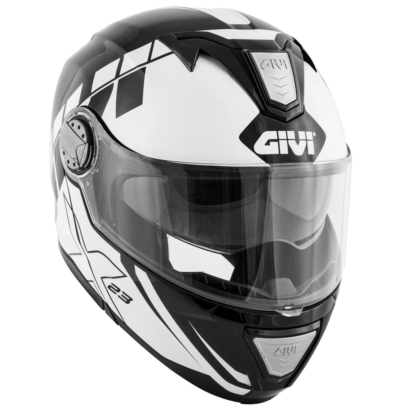 Motorcycle Helmet Scooter Modular GIVI X23 HX23 Eclipse Black White ...