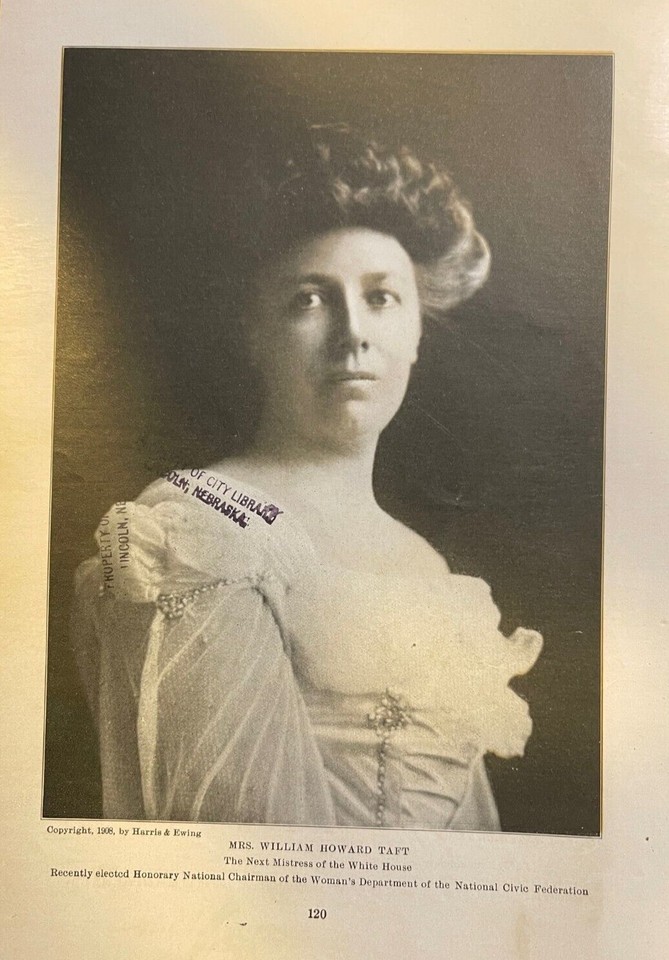 1907 Vintage Magazine Illustration First Lady Mrs. William Howard Taft ...
