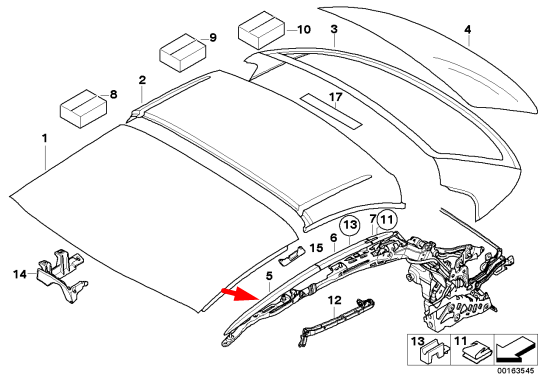 BMW 3 Cabrio E93 Roof Left Molding 54377184027 Genuine for sale online ...