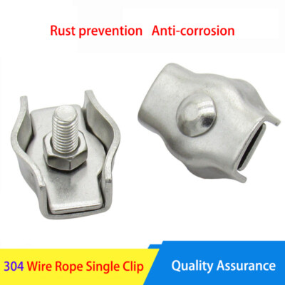 304 Single Bolt Wire Rope Clamps M2~M8 Stainless Steel Cable Clamps ...