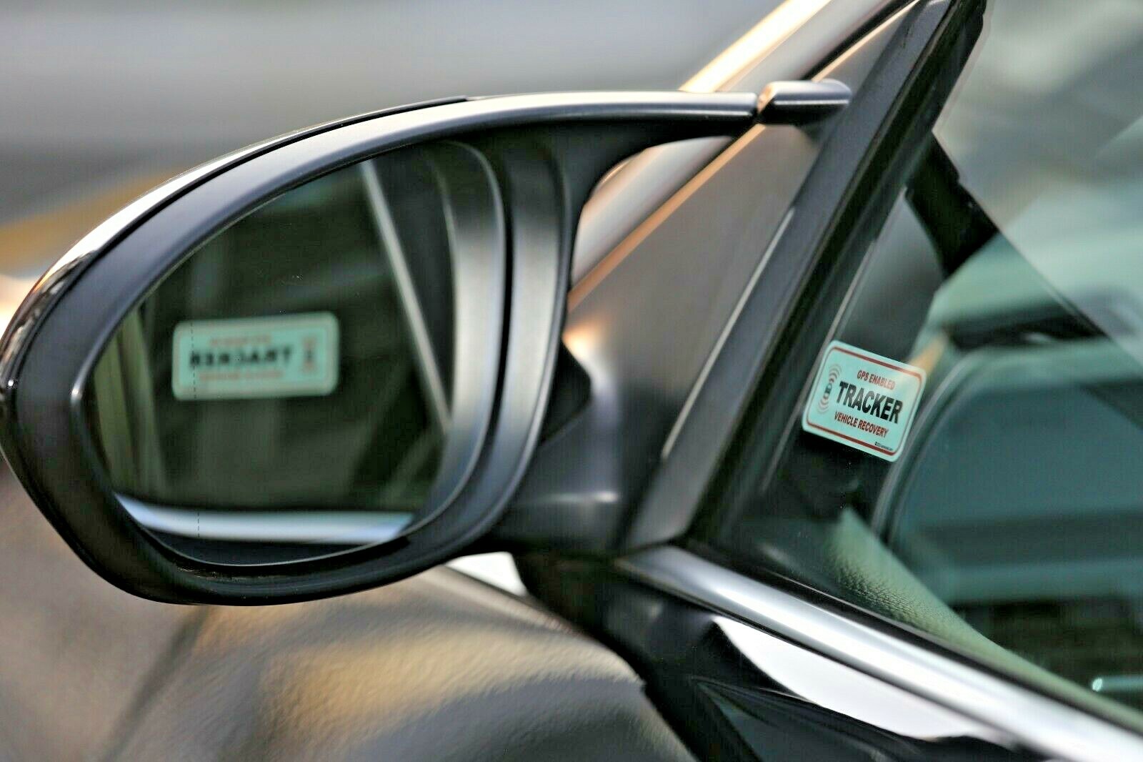 4 x TRACKER FITTED WINDOW STICKERS, GPS ENABLED,VEHICLE CAR VAN THEFT ...