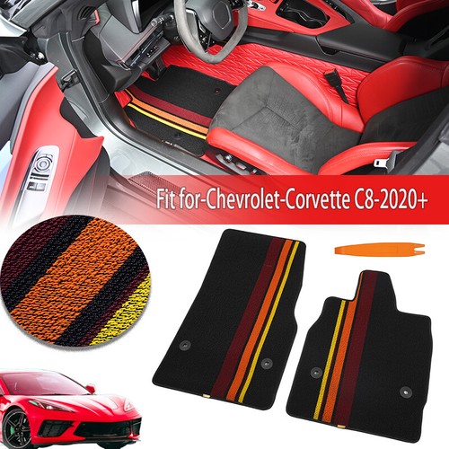 Floor Mats Tricolor Carpet Nylon Liner For Corvette C8 Stingray Coupe ...