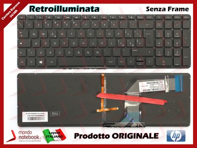 Tastiera Italiana Originale per Notebook HP 15-K004NL (Retroilluminata ...