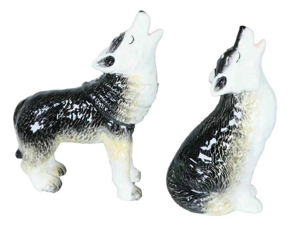 Pacific Giftware Howling Wolves Ceramic Salt & Pepper Shakers New In ...