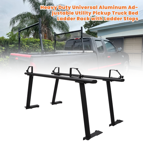 Adjustable Pickup Truck Bed Ladder Rack w/Ladder Stops 1000lbs Capacity ...