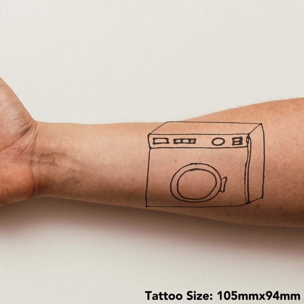 Large 'Washing Machine' Temporary Tattoo (TO00044076) | eBay