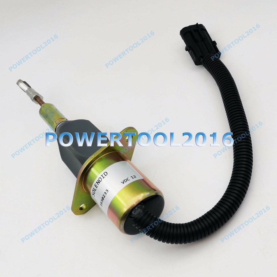12V Fuel Shut Off Stop Solenoid SA-4335-12 3930233 for Cummins 6BT 5.9L ...