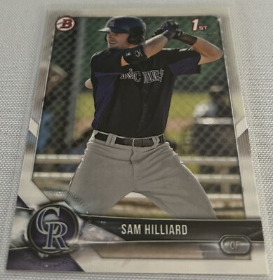 2018 Bowman Baseball Prospects Sam Hilliard Colorado Rockies 1st Bowman ...