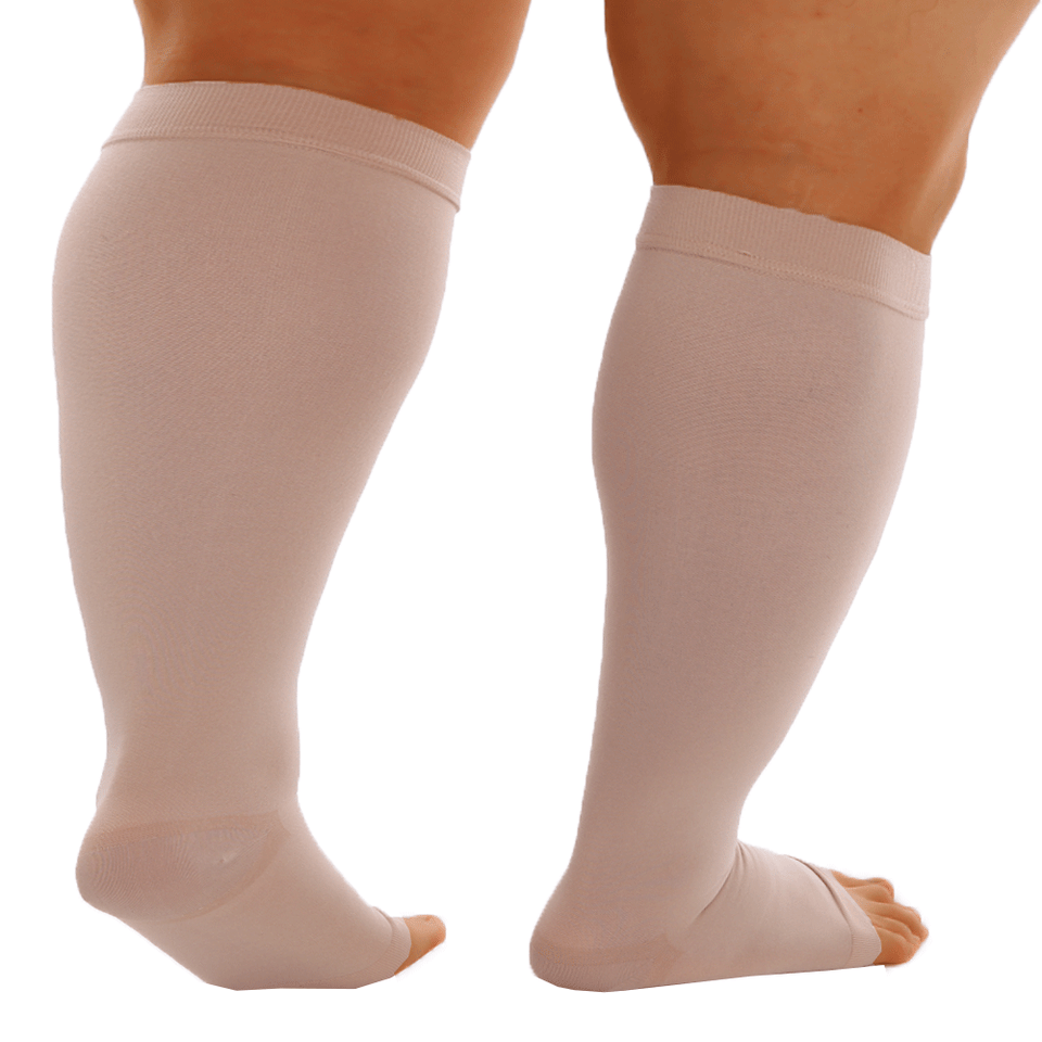 XL-7XL Plus Size Compression Socks 20-30 mmhg Extra Wide Calf Knee High ...