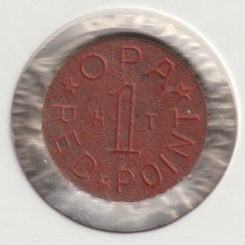 1944 US WWII OPA Red HT Ration Token Collectible WW2 Collection Old War ...