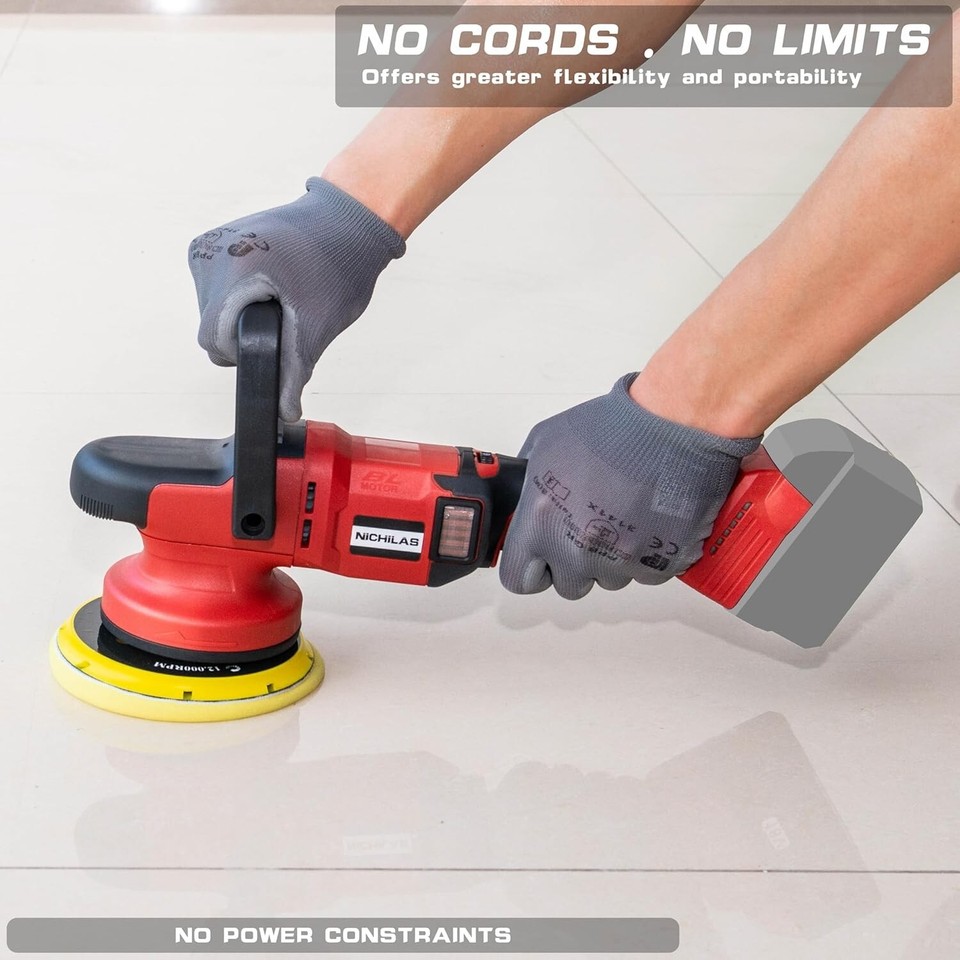 Cordless Car Polisher,Portable Polishing Waxer Machine with Brushless ...