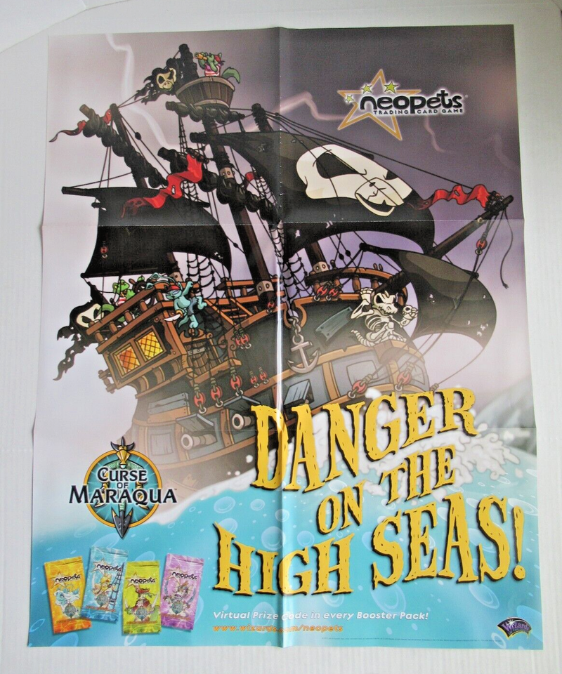 Neopets TCG Danger On The High Seas! STORE DISPLAY POSTER 22X28 WOTC ...