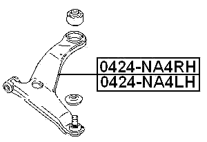 0424-NA4LH Febest LEFT FRONT ARM 4013A235, MR594325 | eBay