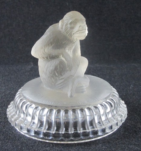 BACCARAT ANTIQUE VICTORIAN MONKEY FIGURAL PAPERWEIGHT CLEAR FLINT LEAD ...