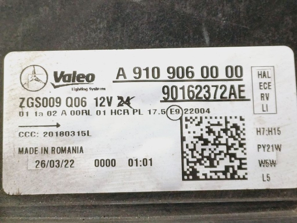 Mercedes-Benz Sprinter W907 W910 2021 Links Scheinwerfer A9109060000 | eBay