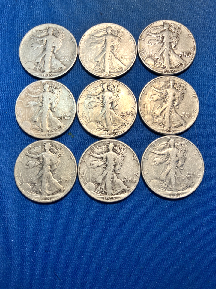 Liberty Walking Silver Half Dollars, 9-coins | eBay