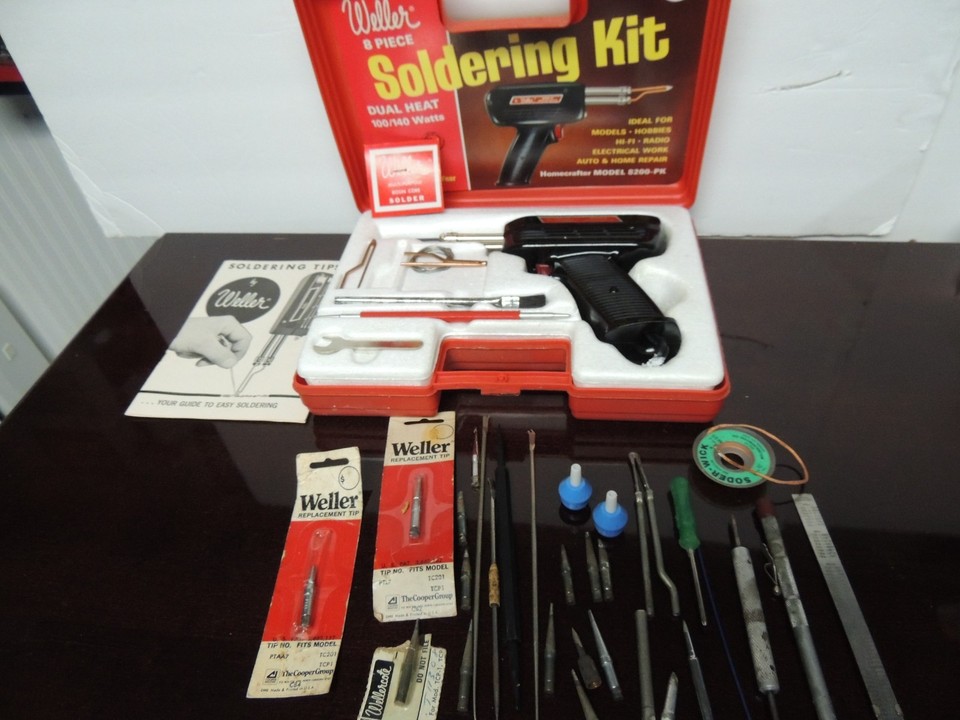 NICE Vintage WELLER 8200-N 100/140 Watts Soldering Gun Kit Set w/Case ...