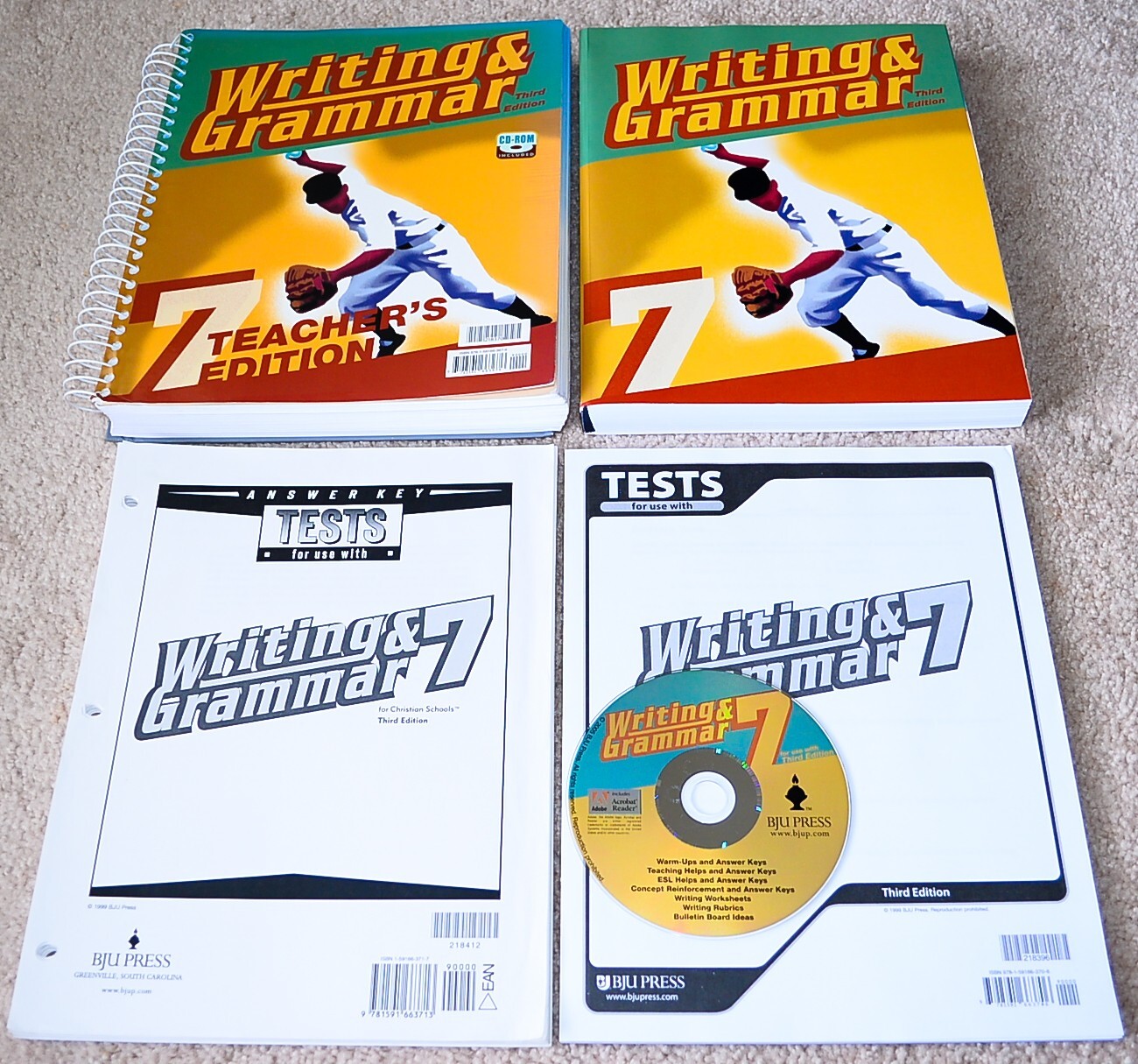 BJU Bob Jones 7th grade Writing & and Grammar 7 English COMPLETE SET ...