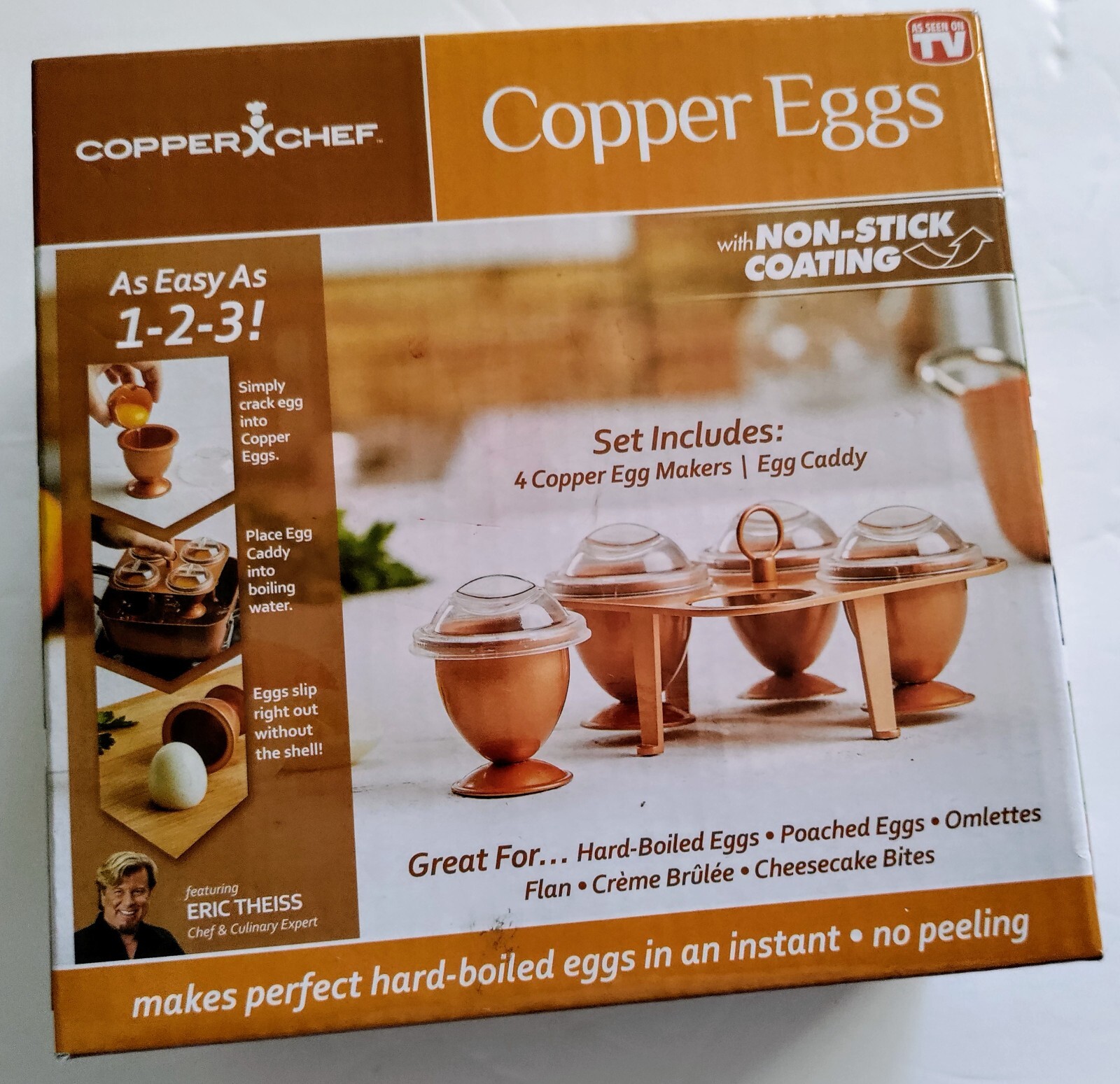 Copper Chef Copper Eggs Maker Set w/ Non-Stick Mold & Caddy – Easy ...