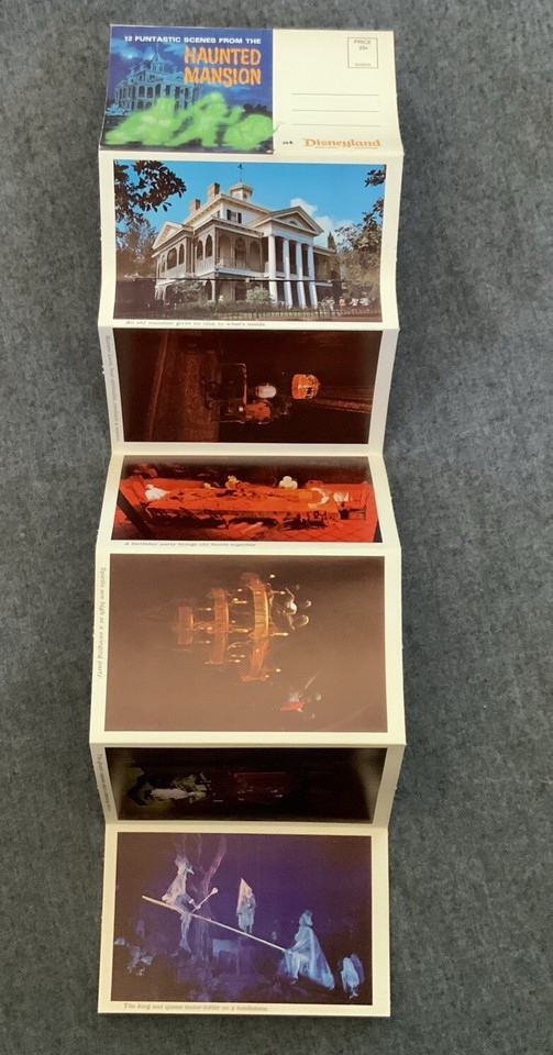 Vintage Disneyland Haunted Mansion 12 Fantastic Scenes Foldable ...