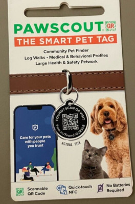 NEW PawscoutQR The Smart Pet Tag Finder for Dogs & Cats Connects To ...