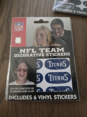 NFL Football Team Logo 6 Eye Black Strips Vinyl Stickers TENNESSEE ...
