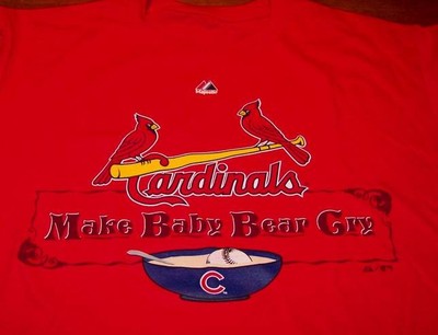 ST. LOUIS CARDINALS MLB BASEBALL MAKE BABY BEAR CRY T-Shirt MEDIUM NEW ...